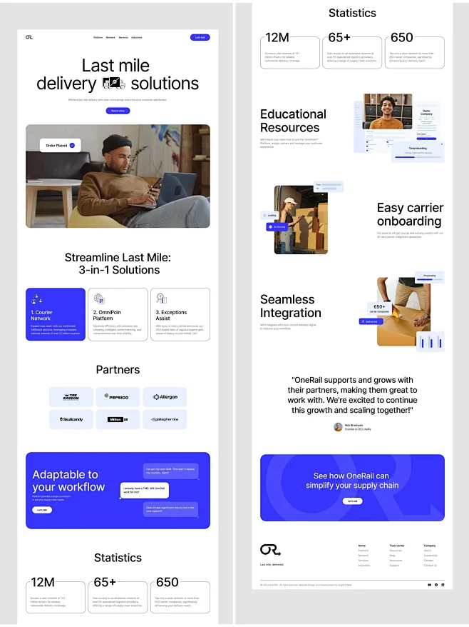 UI branding concept Web Website Web Design delivery UI/UX Logistics ...