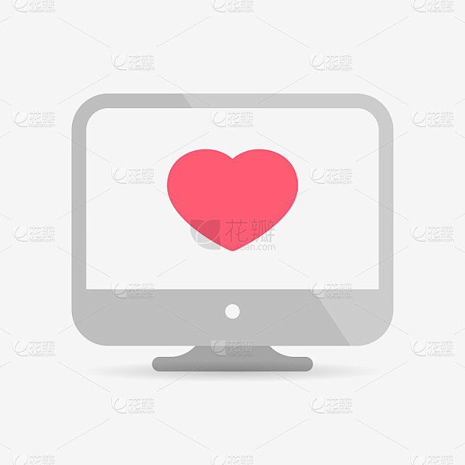 Computer heart in desktop