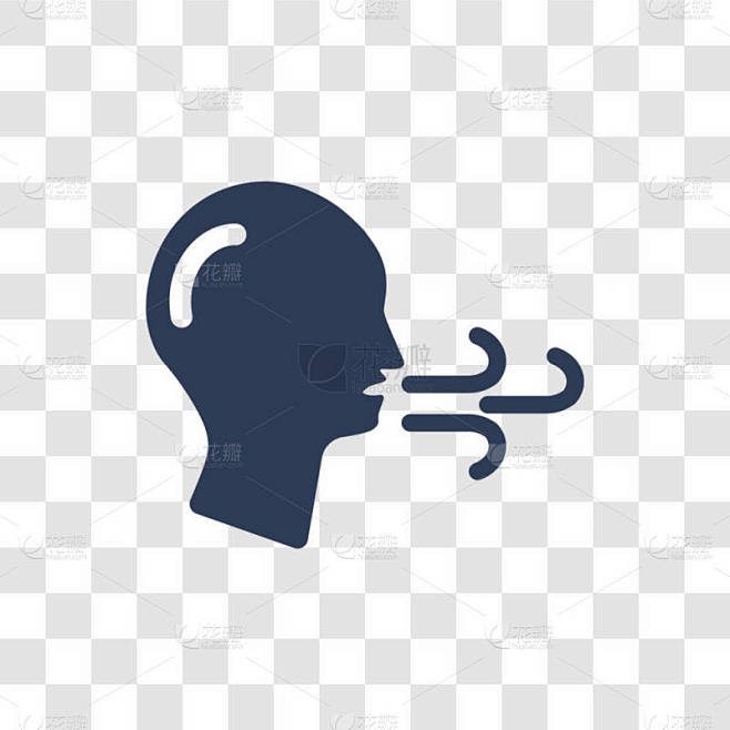 呼吸图标。时尚呼吸标志概念透明背景从牙医集合