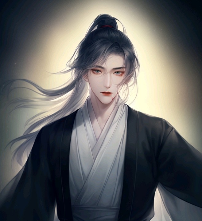古风二次元美男子，古风头像，古风美男，战损