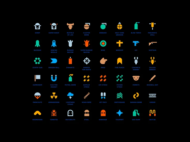 Worms icons and UI-花瓣网
