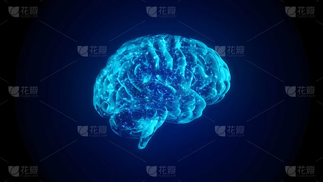 4k 3fps AI大脑概念。人工智能,neuronet。360旋转。futu素材-花瓣网