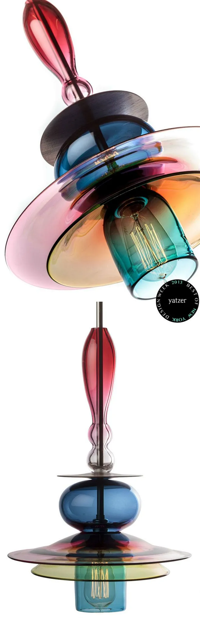 Triptych of Glass ceiling fixture by Esther Patterson of Curiousa ...