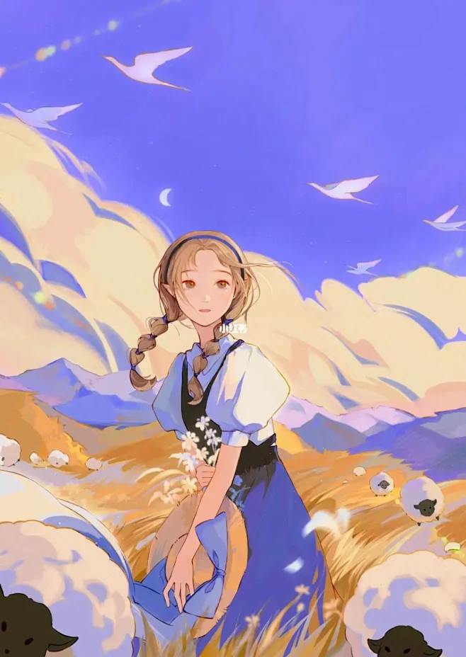 来自插画师Riness的色彩世界1 : Riness的画风很细腻，色彩的使用让人感觉很舒适！喜欢#我在隔离的日子 #老周工作室 #大人也要玩 ...