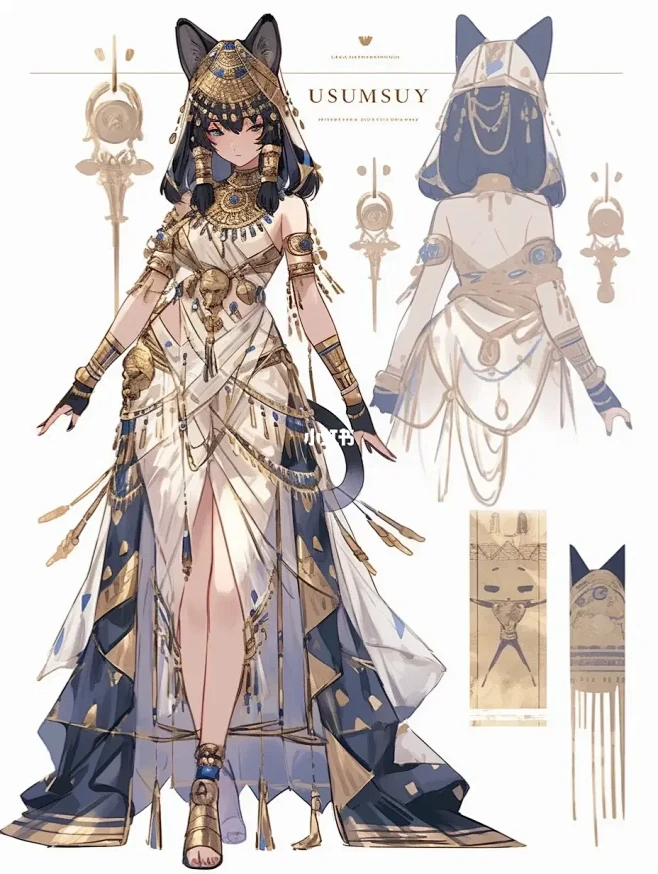 人物设计：古埃及神话·猫神芭丝特-花瓣网