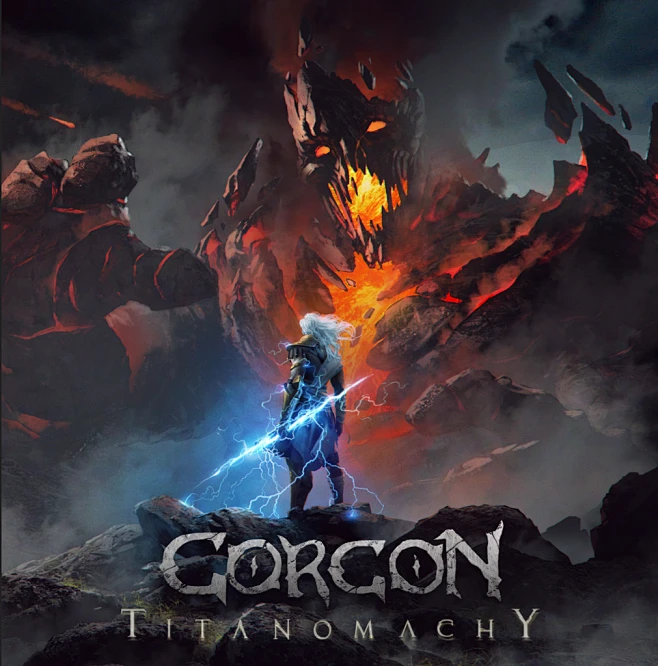 Gorgon - Titanomachy, Alex Charleux : Cover artwork for metal band ...