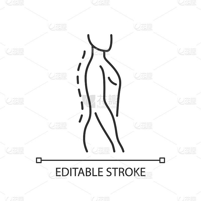 站姿矫正线性图标