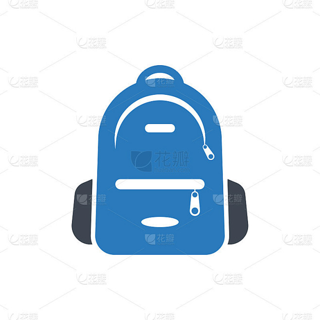 School bag icon - Backpack icon - Blue
