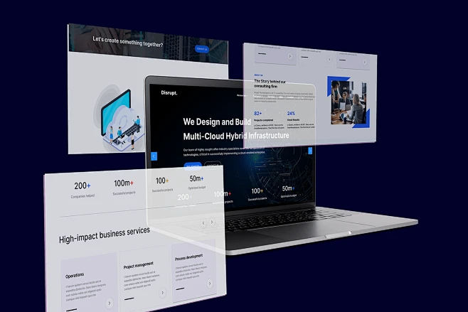 cloud infrastructure Data Services landing page UI/UX Web Design -花瓣网