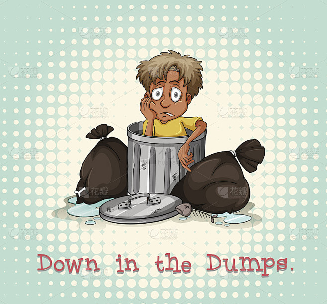习语down in the dumps