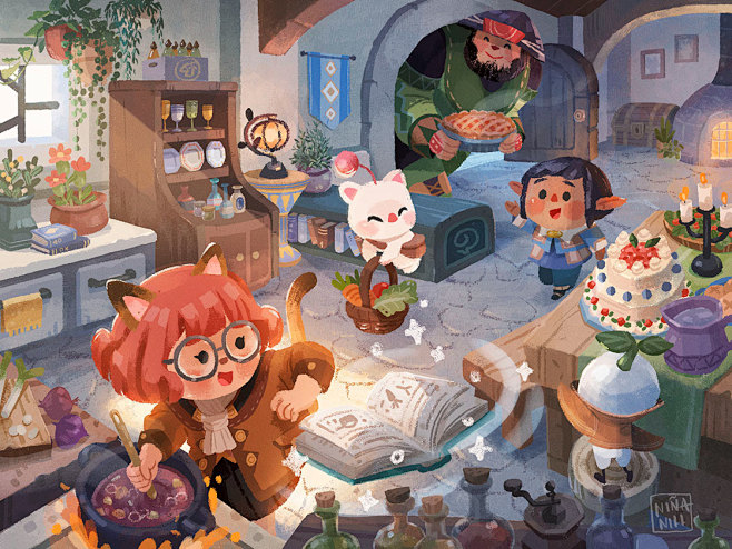 Adobe Portfolio childrens art cute FFXI final fantasy galkan ...