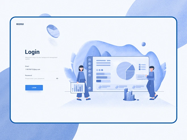 Website login interface login page web illustration ui login design-花瓣网