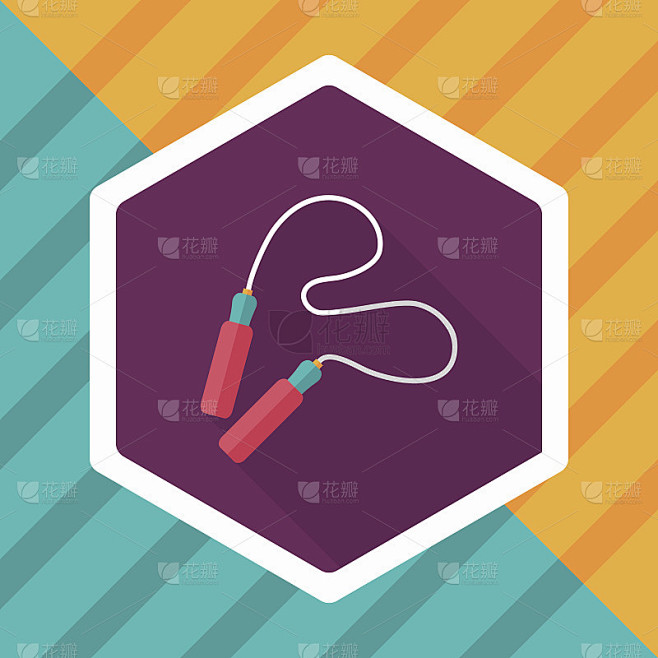 跳绳图标与长影子