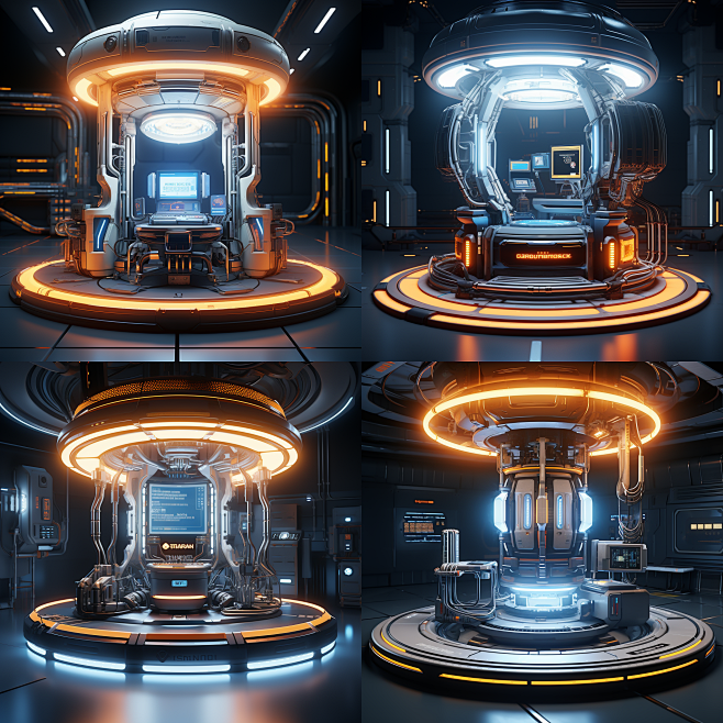 lcochran_Technology_base_booth_cyberpunk_cinema_4D_OCTANE_rende ...