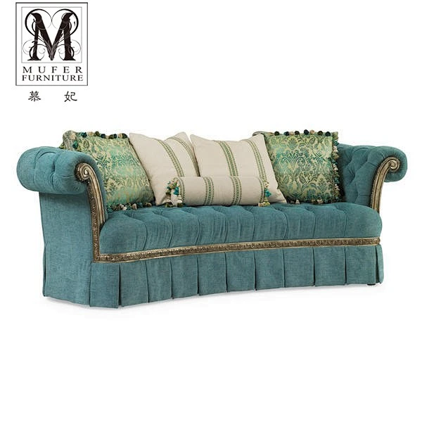 慕妃高端定制客厅家具法式美式新古典实木布艺软包三人沙发CP39-花瓣网