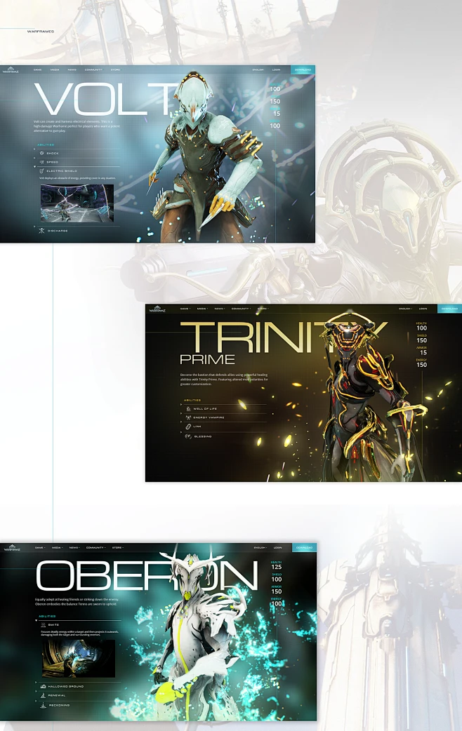 Warframe Website Concept & Exploration : Website design concept and exploration for Digital ...