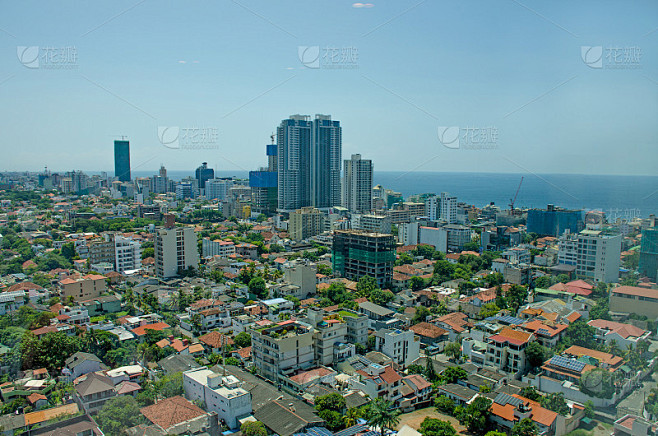 俯瞰风景城市科伦坡的斯里兰卡