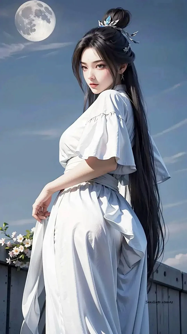 AI 绘画 ｜国漫女神诛仙 陆雪琪 现代古风 白衣胜雪 绝美造型-花瓣网