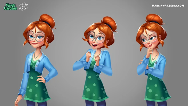 Casual stylized character design for mobile game-花瓣网