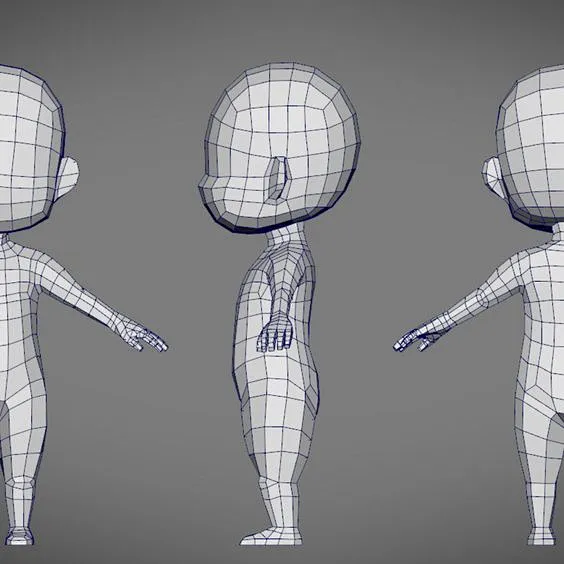 Male SD Character Base Low Poly Model 3D Model $7 - .obj .ma .fbx ...