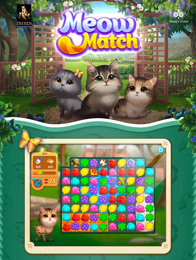 Meow Match: UI and Art Direction-花瓣网
