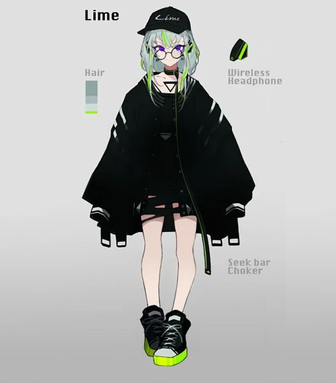 新人VTuber「Lime」立绘公开 -花瓣网