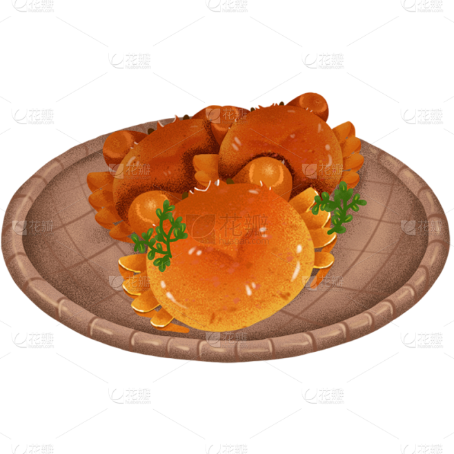 厚涂写实风美食主题-螃蟹