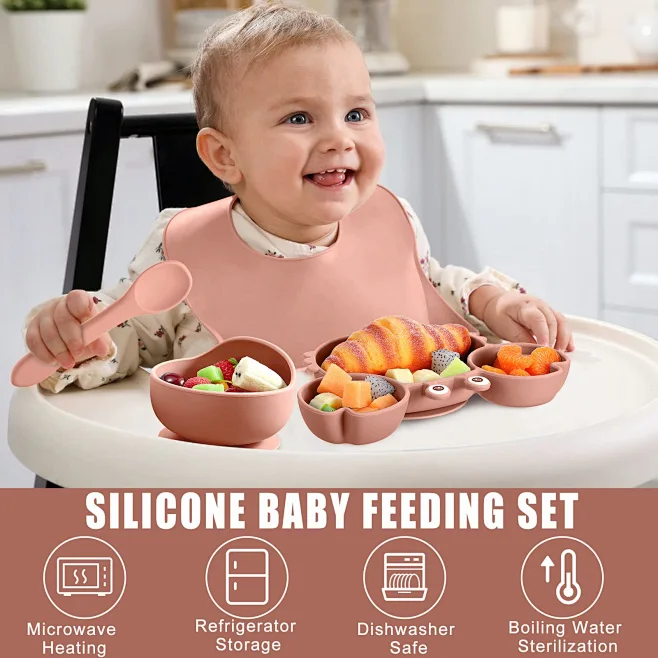 Amazon.com: 14 Pcs Baby Feeding Set Silicone Baby Led Weaning Feeding ...