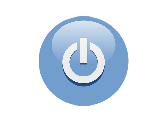 插图蓝色电源按钮图标