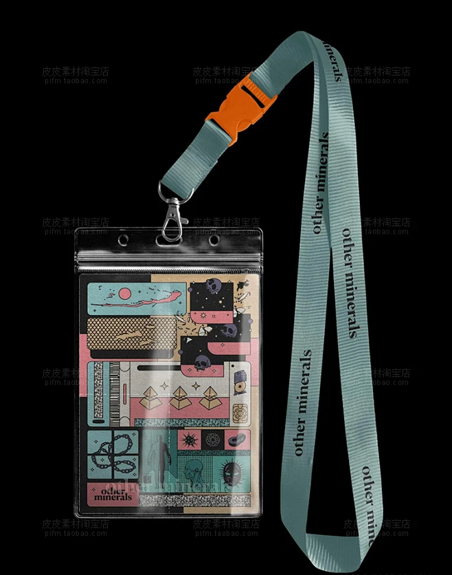 透明工作证卡套工作牌胸卡挂绳吊牌门禁卡设计展示样机PS素材3579-淘宝网-花瓣网