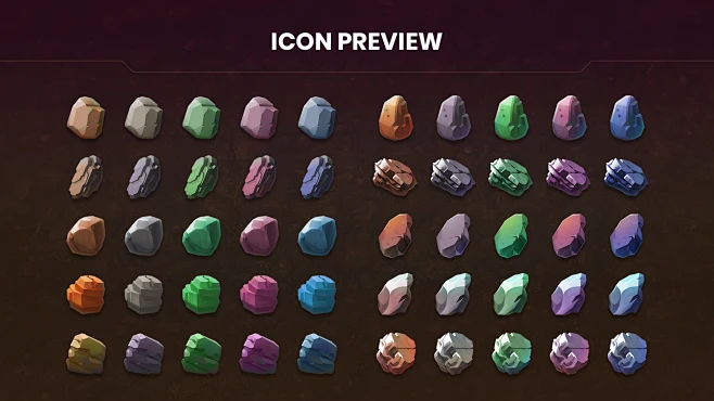 2D Icons - 150 Fantasy Ore Icon in 2D Assets - UE Marketplace : 2D ...