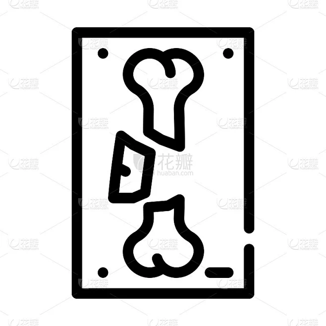 骨折的骨头x射线线图标矢量插图素材-花瓣网