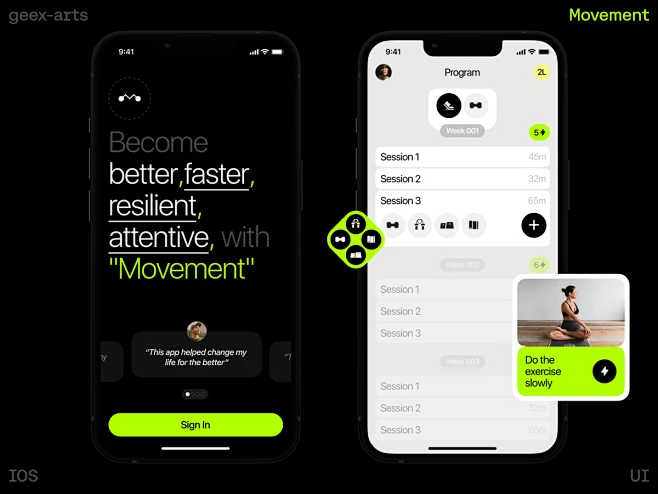 Movement design logo mobile mobile app mobile app design mobile ui ui-花瓣网