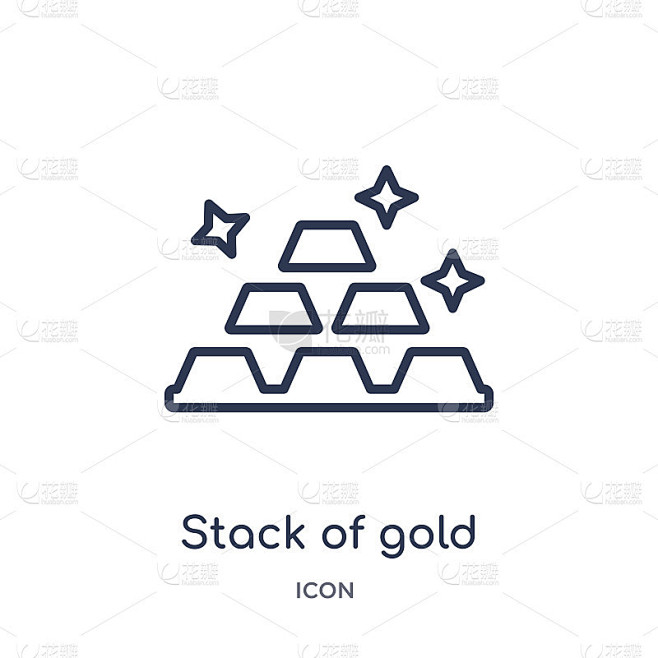 Linear stack of gold icon from Business outline co
