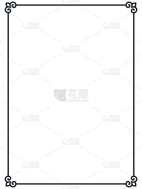 Vintage simple vector line border frame signboard