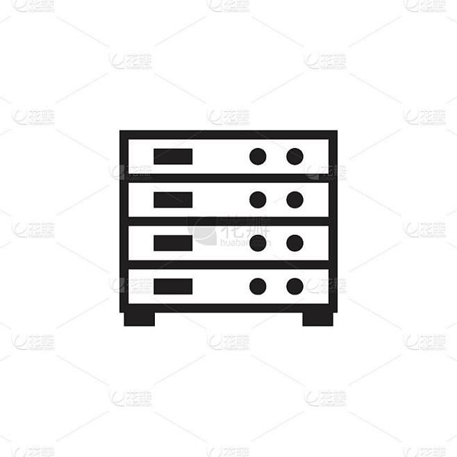 表示数据库服务器图标矢量插图，EPS10