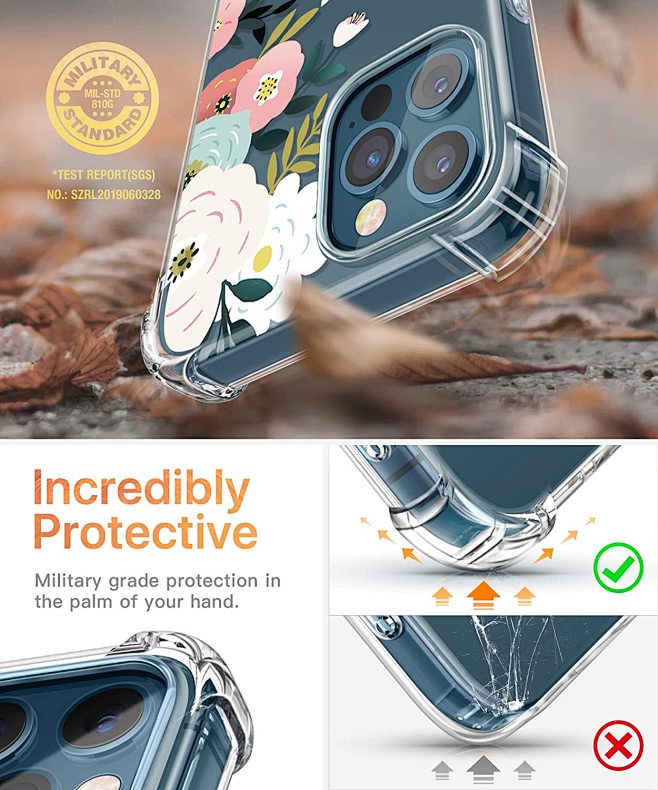 Amazon.com: GVIEWIN Compatible with iPhone 12 Case and iPhone 12 Pro ...