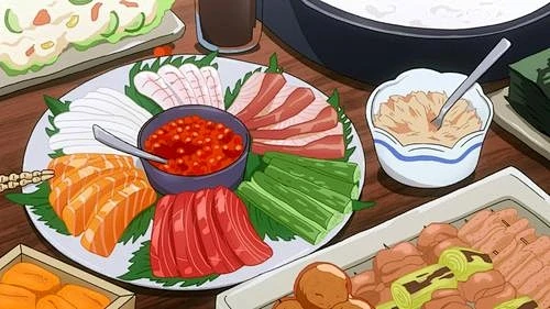 ~\(≧ ≦)/~、anime food-花瓣网