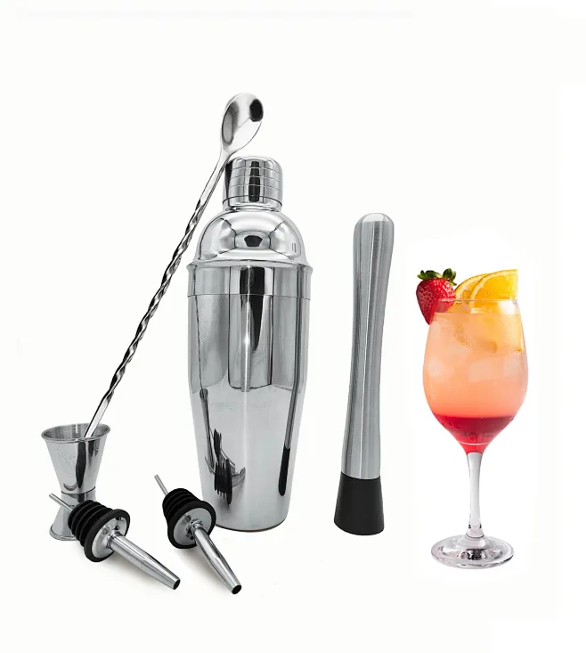 GaoBangM Cocktail Shaker Set,6 Pcs Cocktail Making Kit,750ML Stainless ...