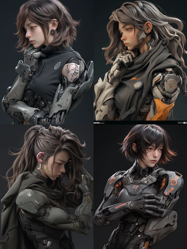 Young_girl_Cyborg_Repair_your_own_arm_Zbrush_style_fix_the_b599841d ...