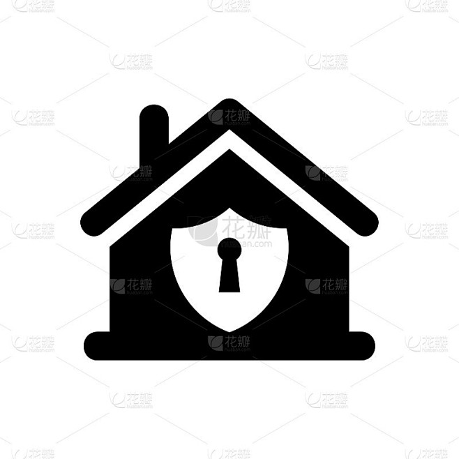 Lock house icon on the white background