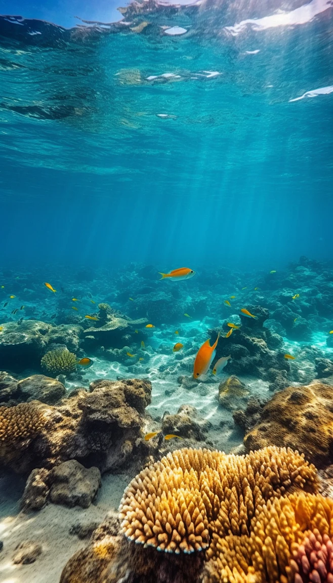 蓝色海底世界风光摄影图-花瓣网