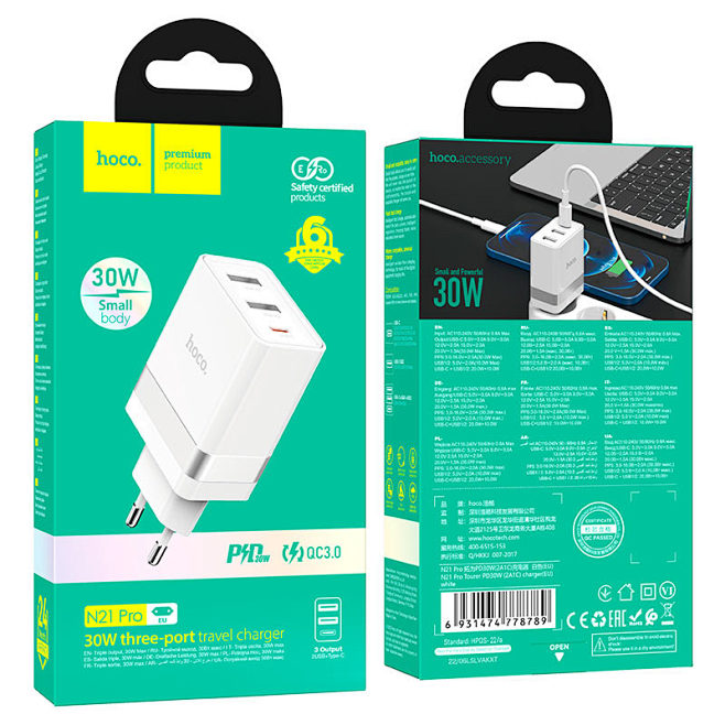 hoco-n21-pro-tourer-pd30w-2a1c-wall-charger-eu-packaging