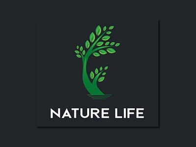 Flat and Modern Logo for NATURE LIFE 3d tree logo tree natural logo nature minimalist minimal ...