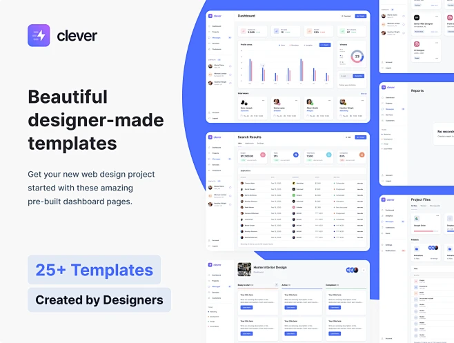 Clever – Dashboard UI Kit — Figma Resources on UI8-花瓣网