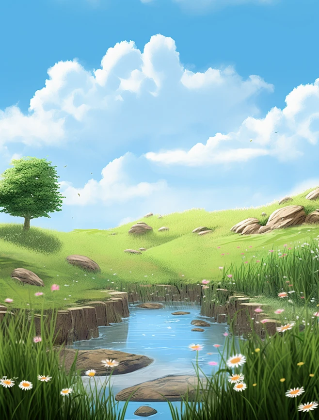 a photo of a beautiful grass land scene, in the style of hyper ...