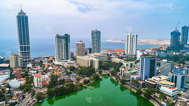 天线。科伦坡-商业首都和斯里兰卡最大的城市。