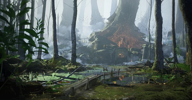 Swamp Environment Concept-花瓣网