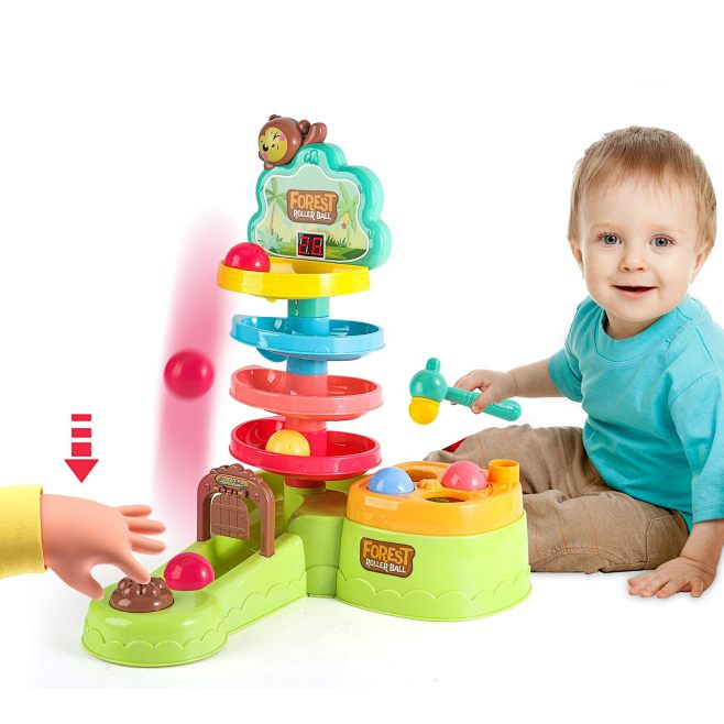 Ball Drop Toy with Scoring Game, Pound A Ball Toy Included Baby Hammer ...