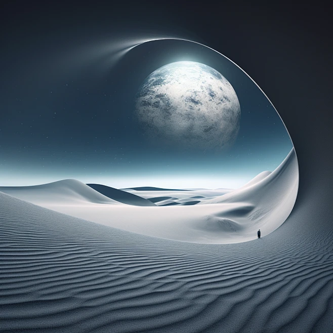 17681537045_Surrealism_space_moon_fine_sand_dark_gray_blue_tone ...